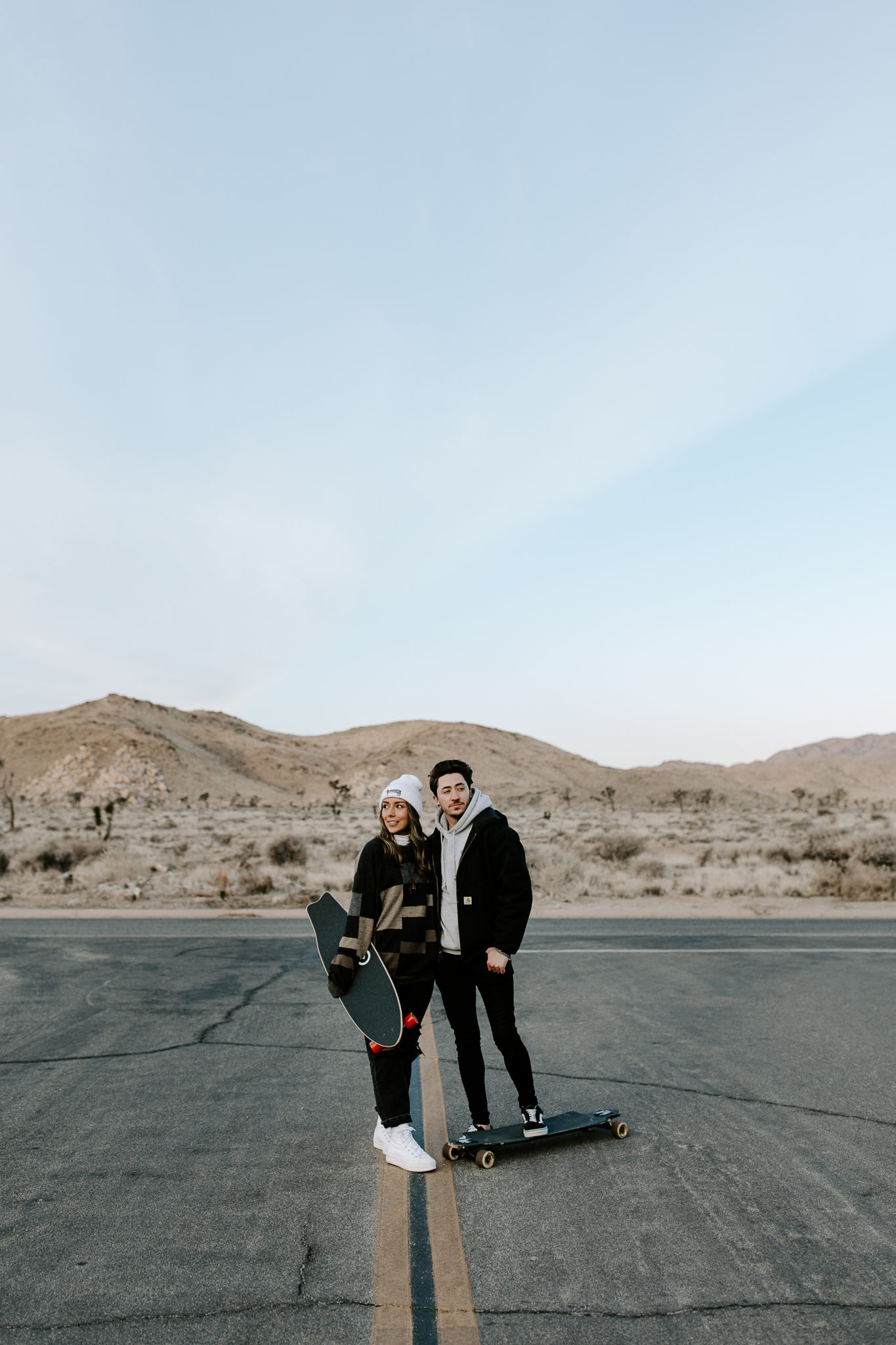 Joshua Tree National Park Sunrise Skateboard Couples Session in ...