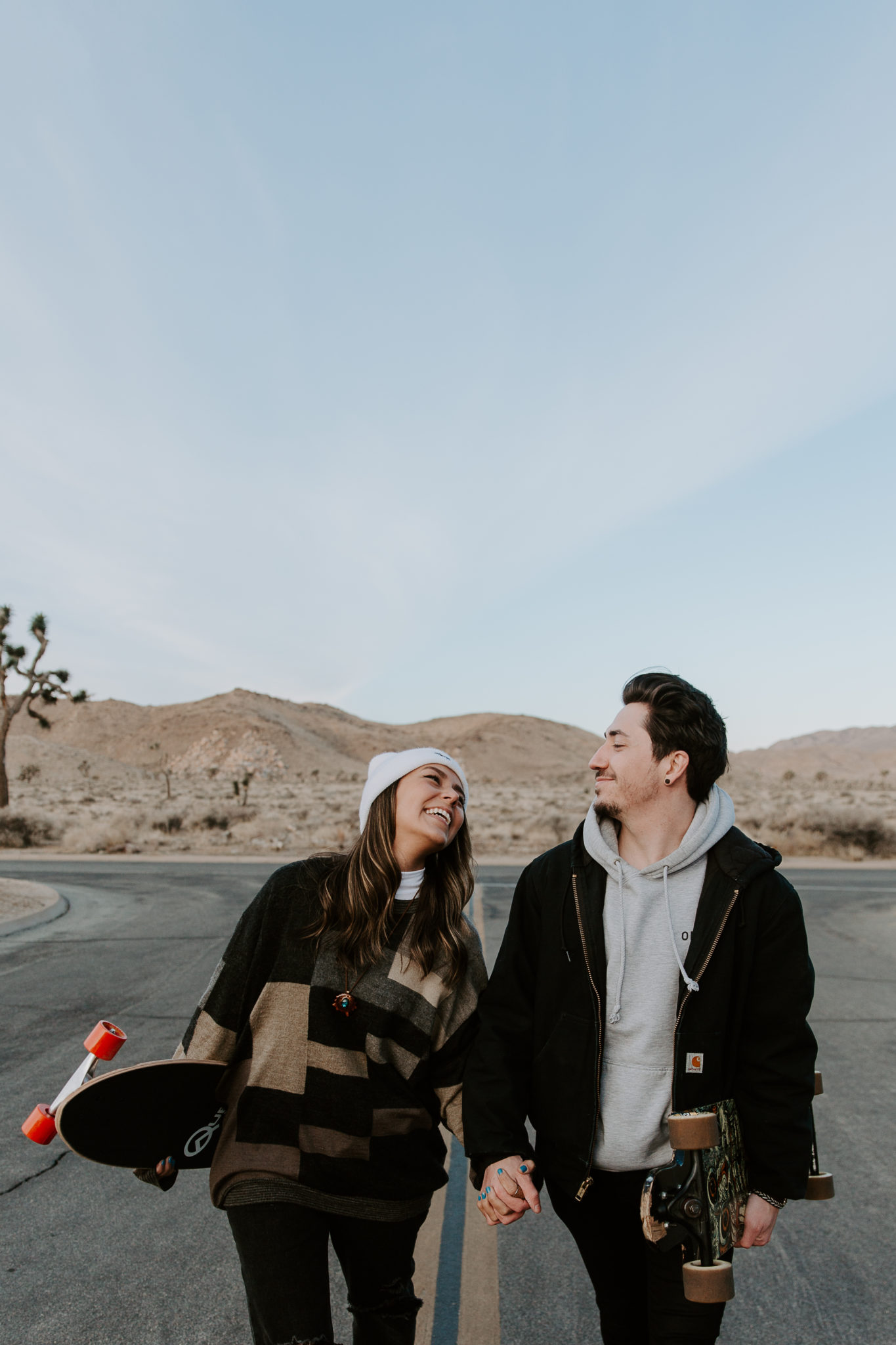 Joshua Tree National Park Sunrise Skateboard Couples Session in ...
