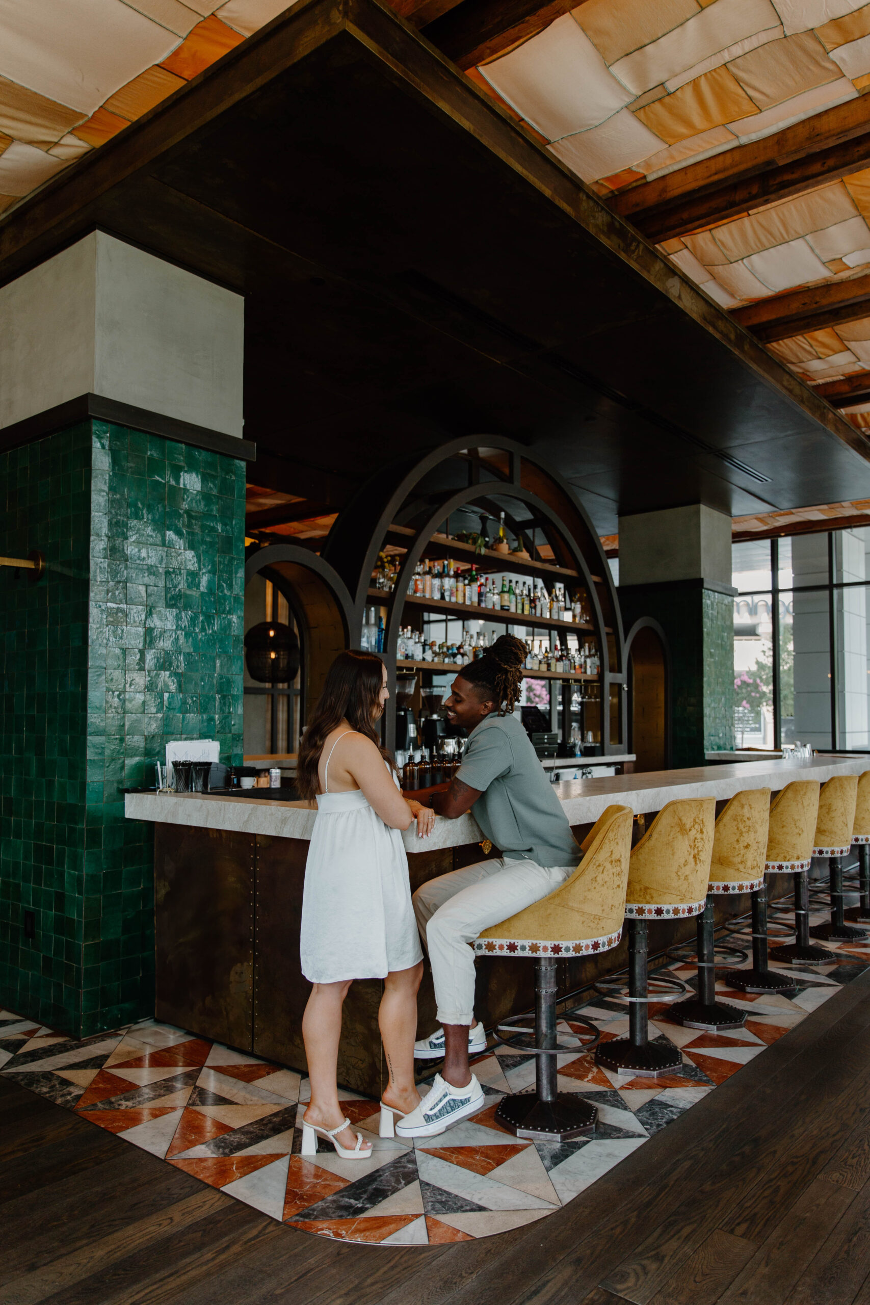 Vibrant Engagement Photos at a Hotel Bar in Atlanta, Georgia // Keegan ...